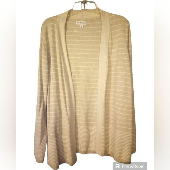 Kim Rogers | Sweaters | Kim Rodgerstanwhitestripedopencardigan | Poshmark